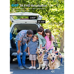 ANBIUX 2.5K 4MP Solar Security Cameras Wireless Outdoor, Solar Cameras for Home Security Outside, 2.4Ghz WiFi Camera with PIR Detection, Color Night Vision, 2-Way Audio, Siren, IP66, Events Recording