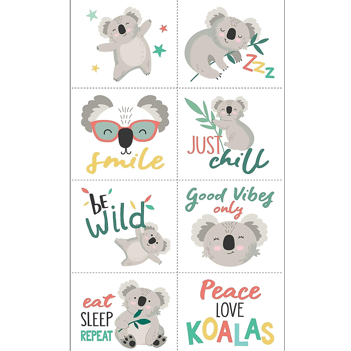 Koala Temporary Tattoo Sheets | 8 Pcs.