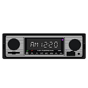 Classic Bluetooth Car Stereo, Car MP3 Smart Player Vehicle Stereo, MP3 FM Auto Car Radio Stereo, Hands-Free Calling Dual Knob Audio Car Multimedia Player, Support FM/USB/SD/AUX