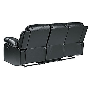 Homelegance Resonance 83" Bonded Leather Double Reclining Sofa, Black