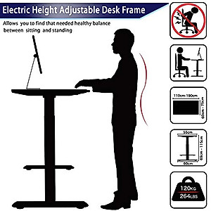 AIMEZO Dual Motor Electric Standing Desk Base Adjustable Desk Frame with 4 Programmable Memory Sit Stand Desk for Home Office