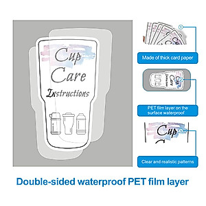 KIUKIUO 240 PCS Tumbler Care Instructions Cards Packaging Customer Direction Card for Tumbler, Cup, Mug Small Business Online Shop Owner 3.5 x 2 Inch (cup shape)