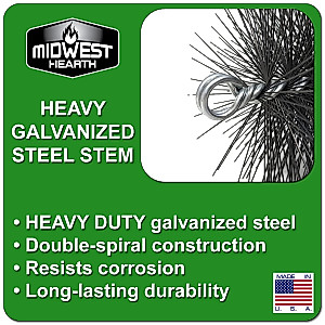Midwest Hearth Wire Chimney Cleaning Brush (10-Inch Round) Made in USA