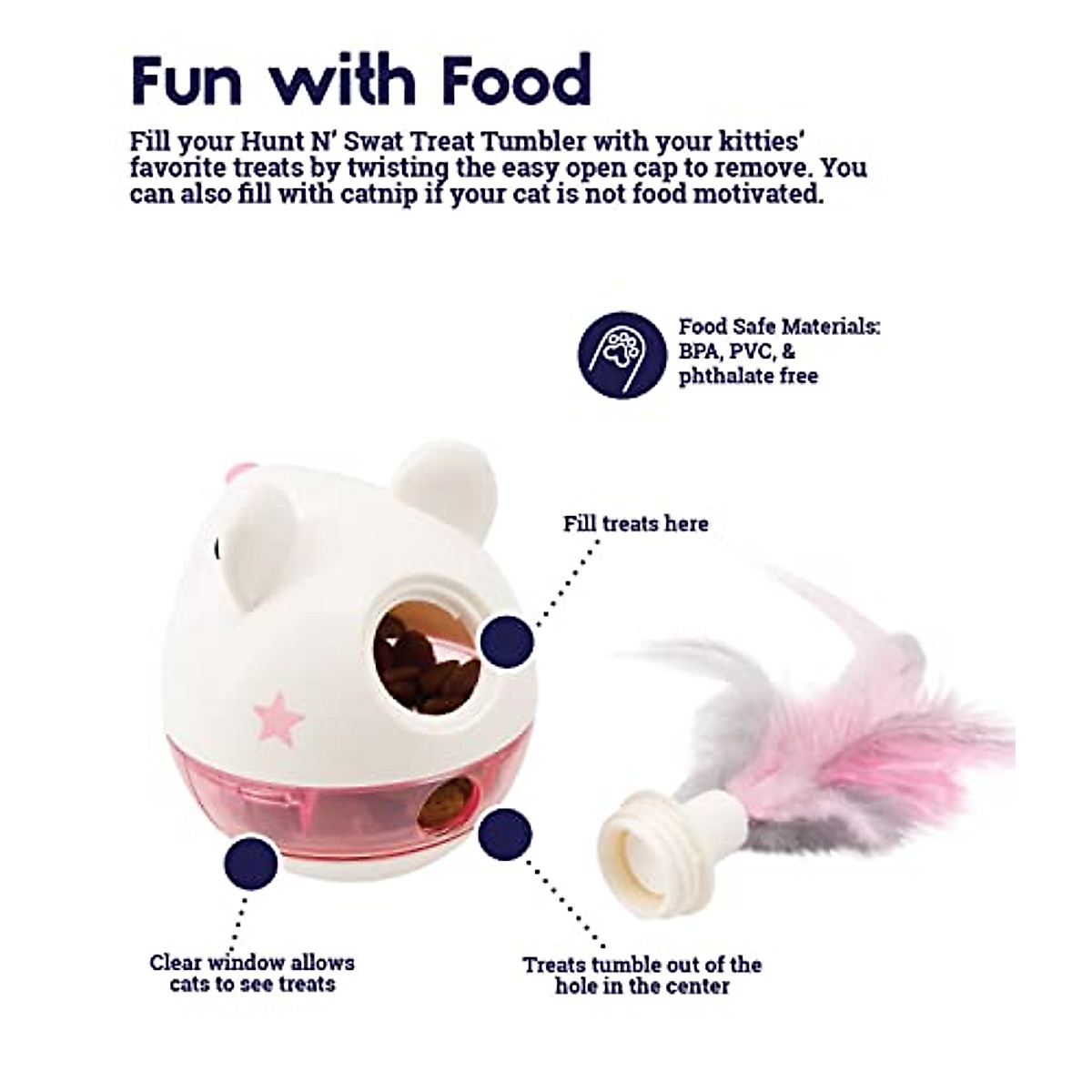 Catstages Hunt 'N Swat Treat Tumbler Treat Dispensing Cat Toy