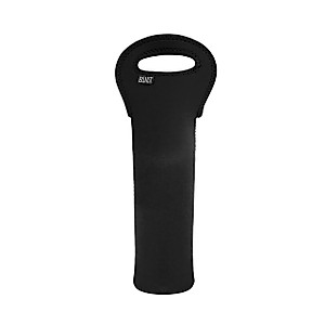 BUILT 1-Bottle Stain Resistant Neoprene Wine/Water Bottle Carry Tote, Black