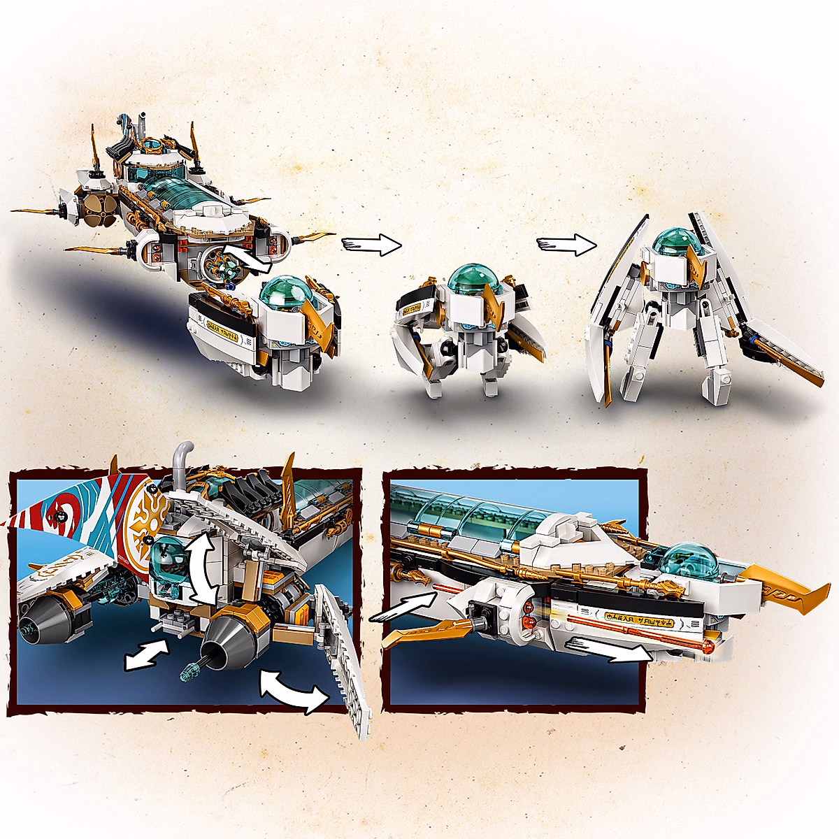 LEGO 71756 NINJAGO Hydro Bounty Building Set, Submarine Toy with Kai and NYA Minifigures, Ninja Toys, Gifts, Presents for Kids, Boys, Girls Age 9 Plus Years Old