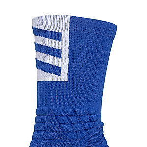 adidas Unisex Creator 365 Basketball Crew Socks (1-Pair), Collegiate Royal Blue/White, Large
