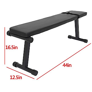 MiaoC Sit Up Bench, Capacity Weight Bench, Flat Dumbbell Bench Workout Weightlifting Gym for Indoor Sports Activities(US in Stock)