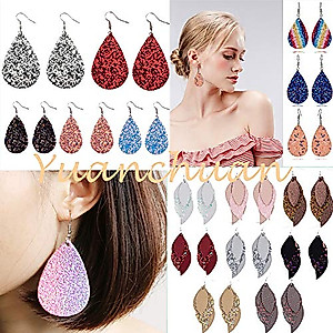 Yuanchuan 7Pcs/Set 8.3" x 12"(21cm x 30cm) A4 Bundle Leather Sheets Mixed Golden Series Solid Colors Texture Embossed Faux Leather Sheets Glitter Faux Leather Fabric Bow Earrings Making DIY Craft (Golden Set)