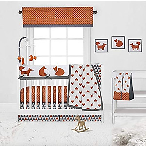 Bacati Triangles 2 Piece Crib Fitted Sheet, Orange/Grey (PFOG2CFS1)