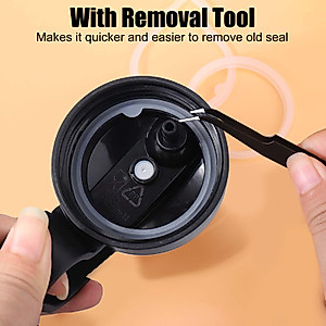 Palksky 9pcs Silicone Water Bottle Gasket Replacement for Thermoflask 24oz/32oz/40oz/64oz Insulated Stainless Steel Water Bottle Lid with Tweezers for Water Bottle Straw Lid, Chug Lid & Chug Spout