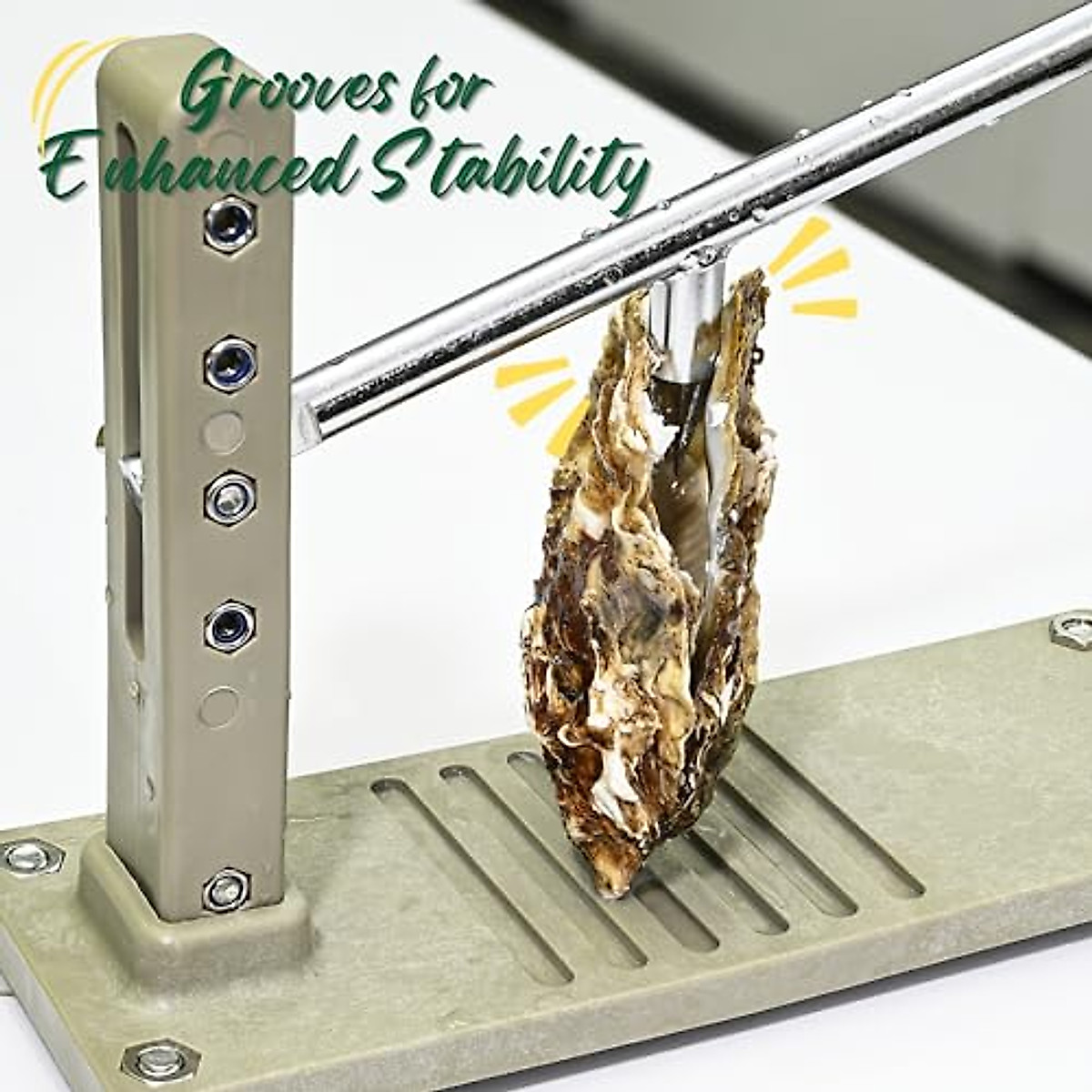 Oyster Shucker Tool Set, Oyster Clam Opener Machine, Stainless Steel, with 2 Knive & Gloves & G-clip