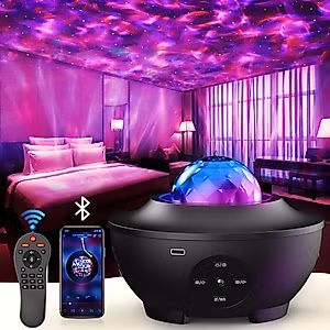 Sunbox Star Projector 3 in 1 Galaxy Night Light Projector with Remote Control,15 White Noise,Music Speaker&Timer,Starry Light Projector for Bedroom/Party/Home Decor,Starry Projector for Kids & Adults