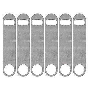 Kiseer Heavy Duty Stainless Steel Flat Bottle Opener, 6 Pack Beer Bottle Opener for Kitchen, Bar or Restaurant