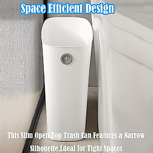 Bathroom Trash Can,Wastebasket,Slim Shape Plastic Rectangular Garbage Can with Trash Liner Holder for Bedroom,Kitchen,Living Room,Small Indoor Waste Basket, 1.8 Gallon(Green)