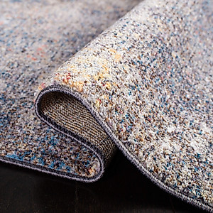 SAFAVIEH Monray Collection Accent Rug - 3' x 5', Blue & Multi, Modern Abstract Distressed Design, Non-Shedding & Easy Care, Ideal for High Traffic Areas in Entryway, Living Room, Bedroom (MNY651E)