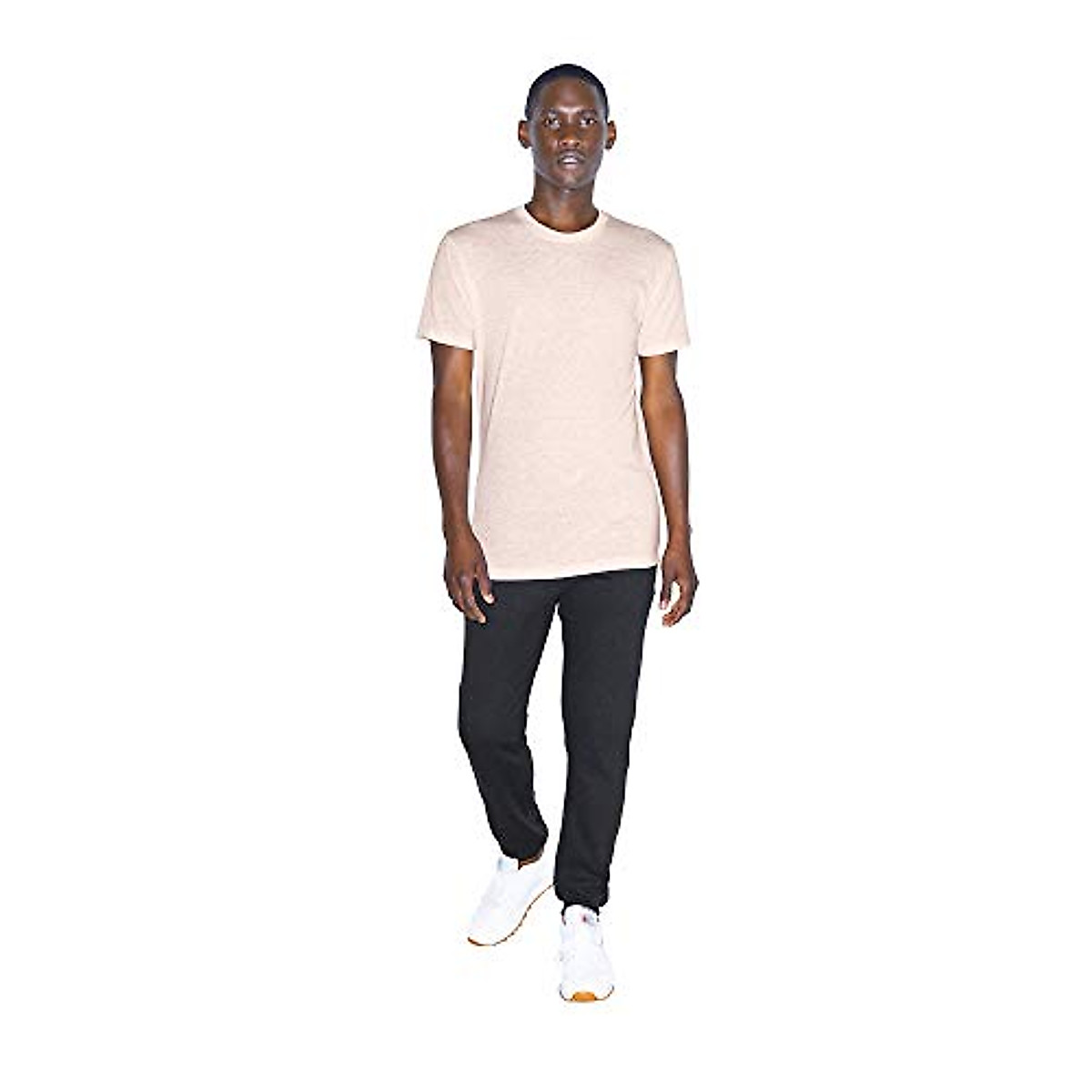 American Apparel Men's Tri-Blend Crewneck Short Sleeve Track T-Shirt, 2-Pack, tri-Oatmeal, Small