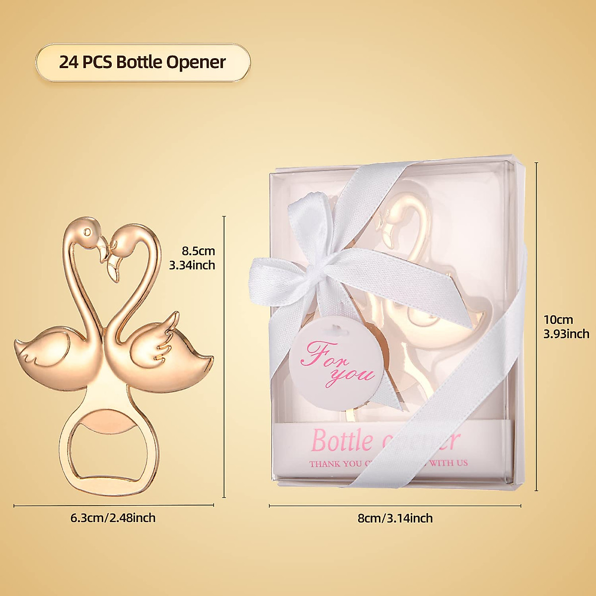 24Pcs Swan Bottle Openers for Wedding Favors,Bridal Shower Party Gifts or Baby Shower Souvenirs to Guests