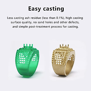 IFUN Jewelry Casting Resin for 405nm LCD DLP Printing-Easy to Print Use and Burn High Resolution- 3D Printer Photosensitive Castable Resin Liquid- Green 500g