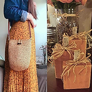 Creatrill 218 Yards Raffia Paper Craft Ribbon Packing Paper Twine, 1/4 Inch by 218 Yards (Kraft)