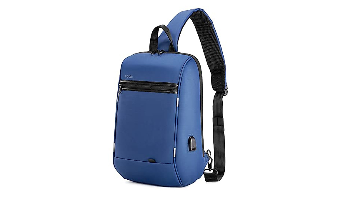 VGOAL Men's Sling Backpack: USB Port, Anti-theft, Stylish & Durable