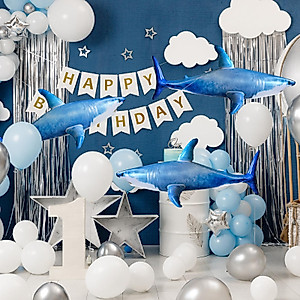 ILEISURELY 3PCS Inflatable Shark Pool Toys, 25 Inch Shark Pool Party Decorations for Birthday Pool Christmas, Party Favors Supplies Gift for Kids Adults