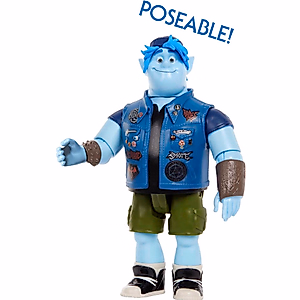 Mattel Disney Pixar Onward Action Figure, Barley Lightfoot Collectible Toy in Signature Elf Look, 7-inch with Movable Joints