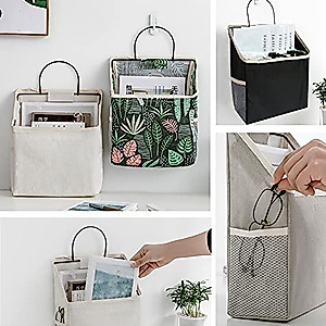 DRON TOOON 3Pack Wall Hanging Storage Organizer Bag, Big Pocket Fabric Basket Box for Home Kitchen Closet Bathroom