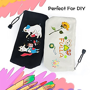 HRX Package Canvas Makeup Bag, 2pcs Cosmetic Zipper Pouches Travel Organizer Case for Brush Purse Diaper Bag Tote Bag