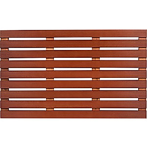 Trademark Innovations 31.5" Solid Teak Wood Non Slip Spa Shower or Door Mat