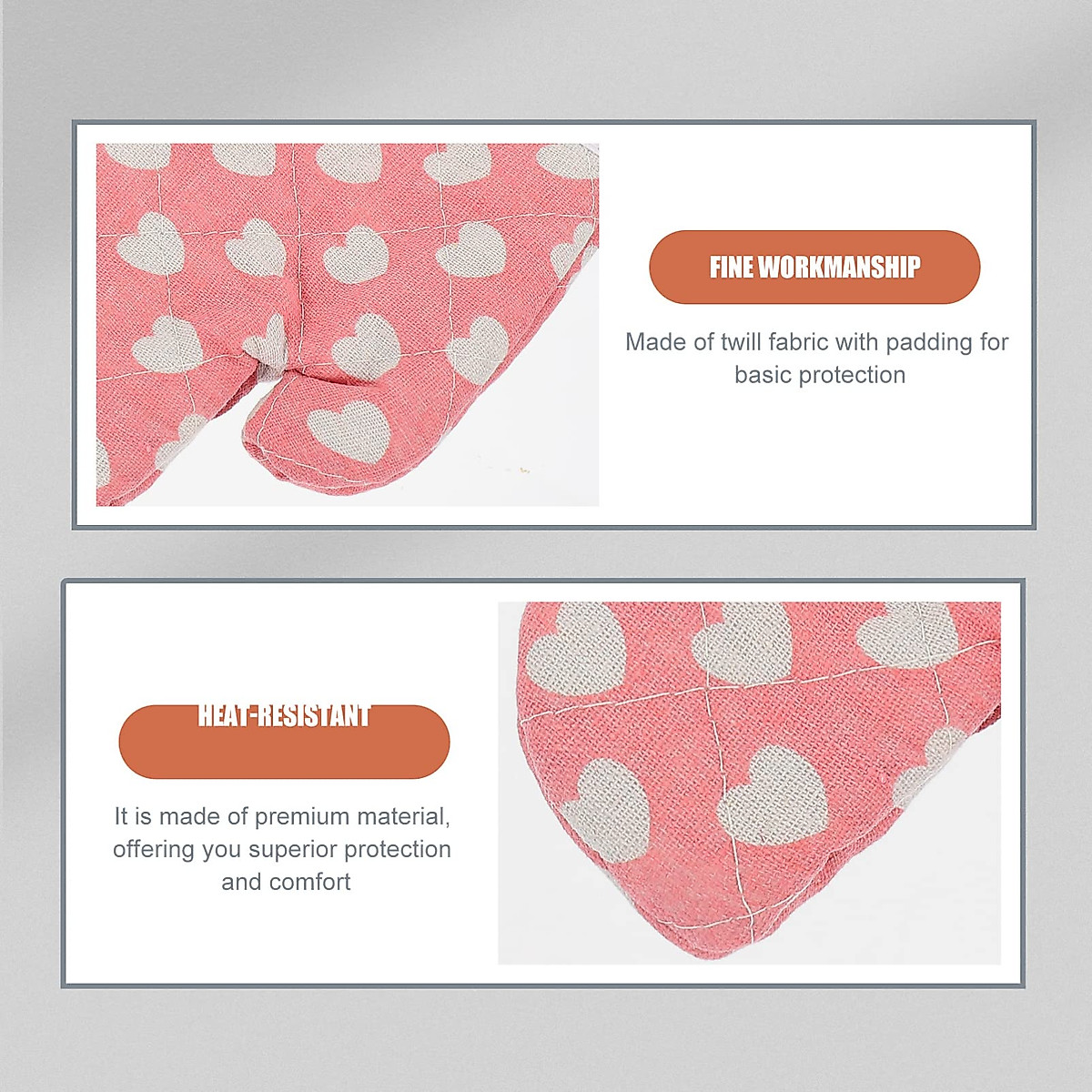 SOLUSTRE Oven Mitt Short Oven Mitts 2pcs Kids Oven Mitts Oven Gloves Kitchen Mitts Non Slip Baking Mitts for Kitchen Baking Fireplace Grill BBQ Heart Pattern Small Oven Mitts Oven Glove
