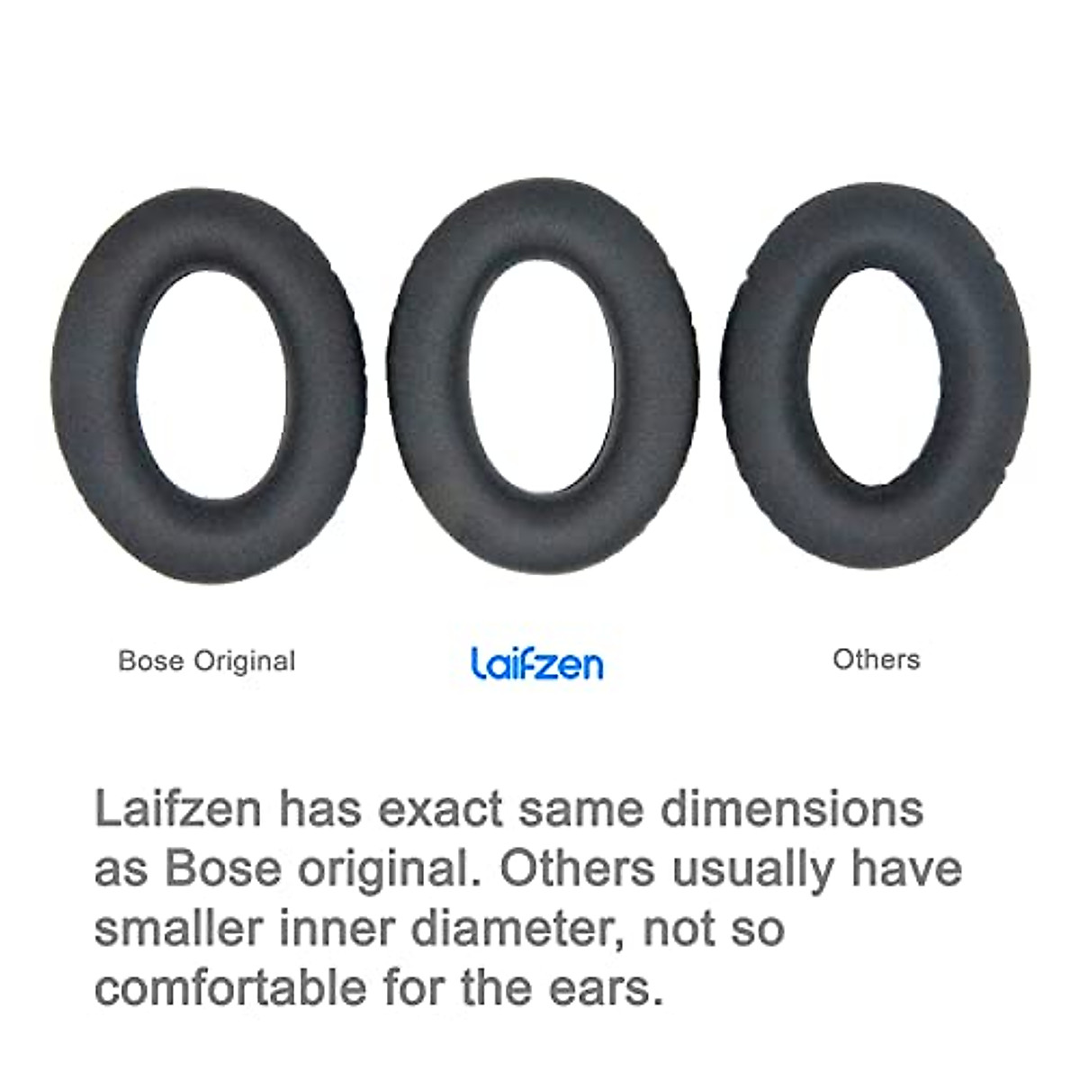 Stitched-Seam Durable QC35 Earpads QC35ii QC25 QC15 Soft Protein Leather Ear Pads Replacement Cushions for Bose QC 35 II QC2 AE2 AE2i AE2w SoundLink SoundTrue 35ii 25 15 2 AE QuietComfort Black