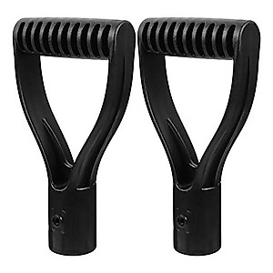 Cabilock 2pcs D Shaped Plastic Grip Snow Shovel Handle Replacement Spades Forks Garden Snow Removal Spade Snow Scoop Digging Raking Tools Hand Protect Black