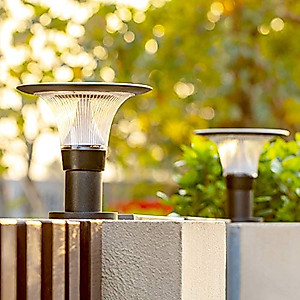 ZZYJYALG Solar Column Headlights Outdoor Super Bright Gate Pillar Lights Villa Garden Lawn Lights Home Waterproof Wall Lights, Outdoor Post Lights Dusk to Dawn Landscape Lighting