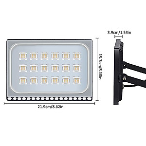 100W Led Flood Light, Missbee Thinner Lighter Outdoor Security Light, 11000Lm,Warm White 6000-6500K, IP67 Waterproof, Landscape Spotlights for garage, yard, lawn and Garden