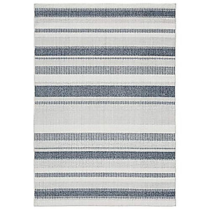 Home Dynamix Tripoli Mateo Modern Indoor/Outdoor Area Rug, Dark Blue/Cream, 5'3"x7'3" Rectangle