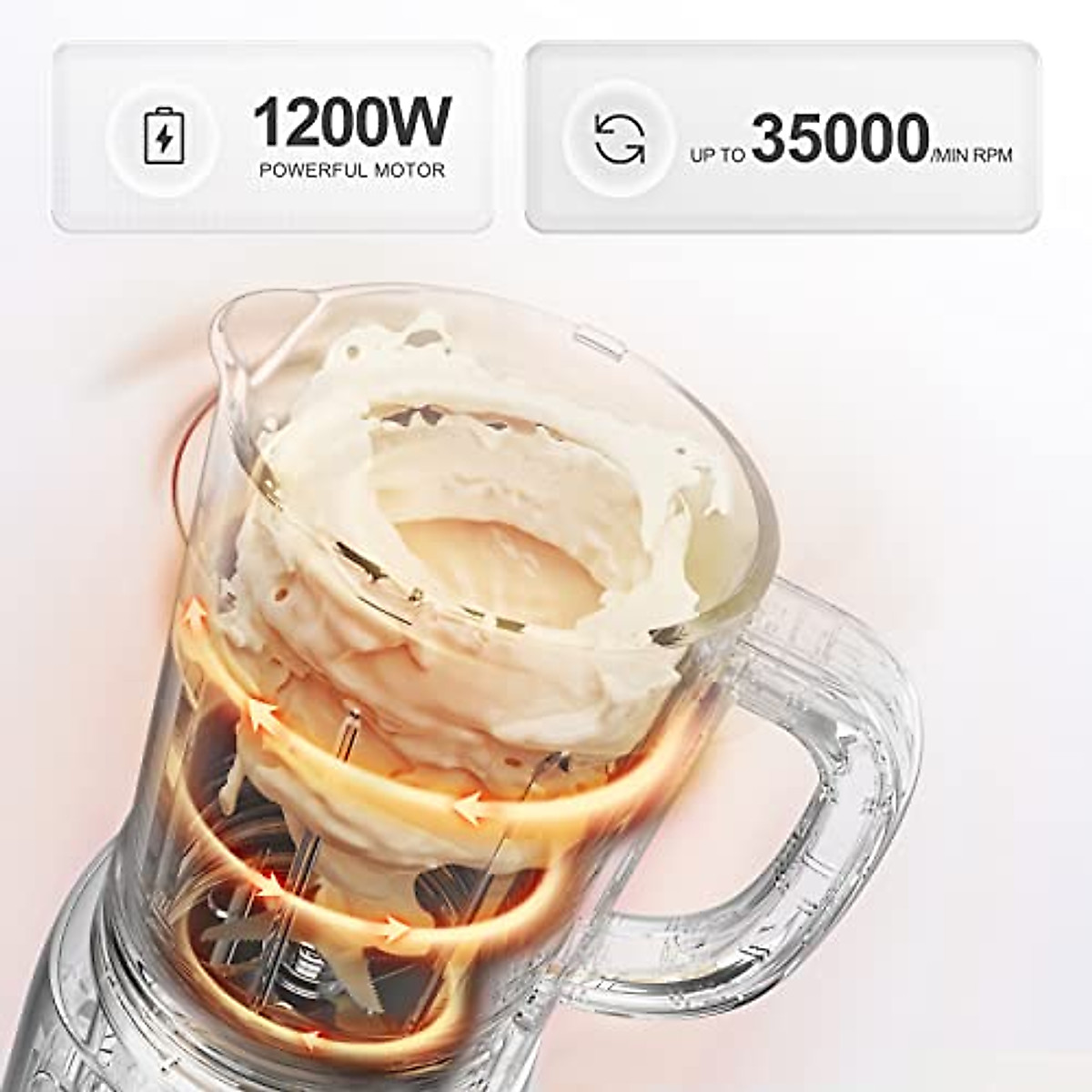 Bear Blender, 1500 Peak Watts Professional Countertop Blender for Kitchen, Blender for Shakes and Smoothies with 51 Oz Glass Jar,Auto-Programs Functions with LED display for Ice Crush, Smoothies, Milkshakes and Autonomous Clean