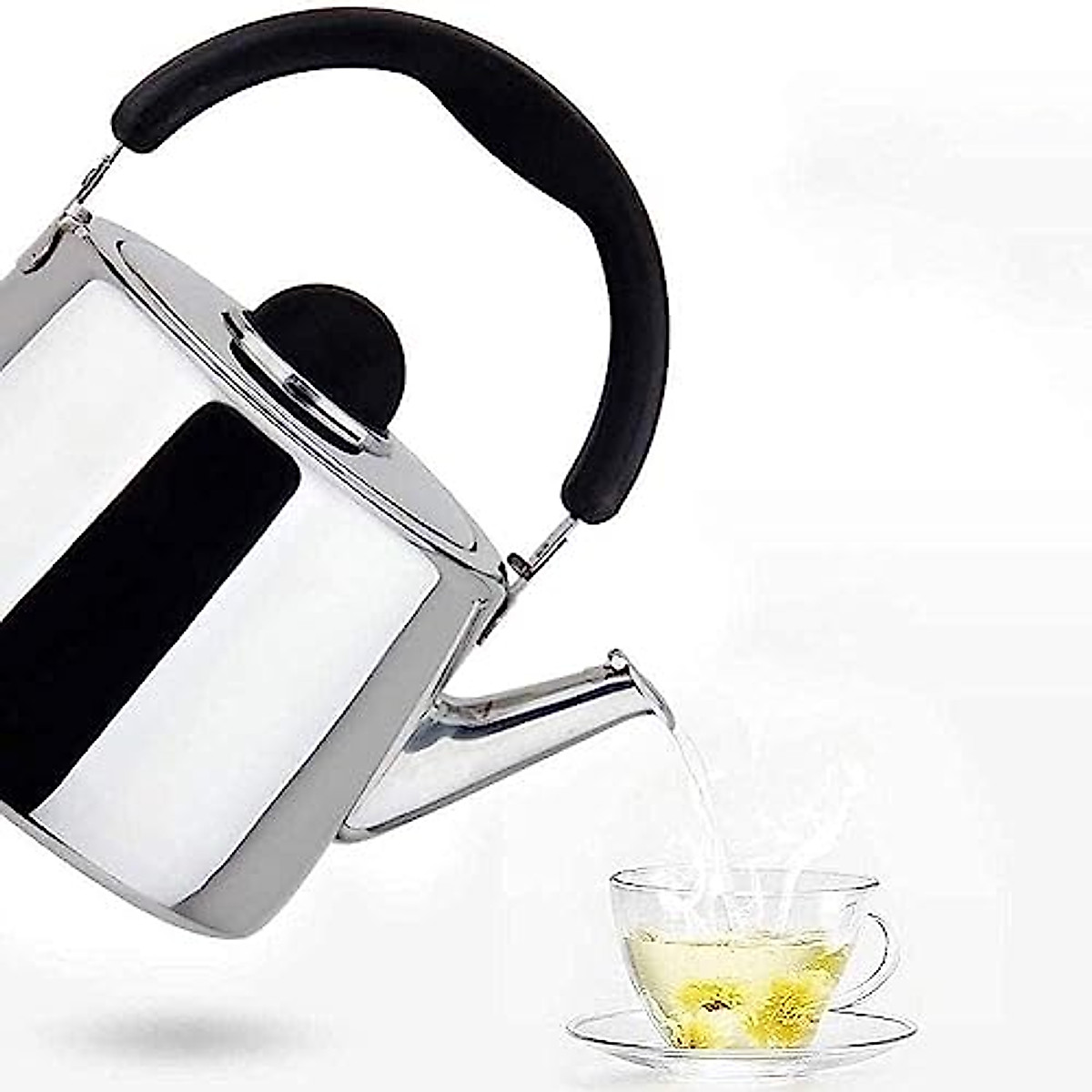 Tea Kettle Stovetop Whistling Tea Kettle Stainless Steel Whistling Tea Kettle Stove Top Kettle Teapot With Ergonomic Handle For Home Stove Top Kettle Tea Kettle for Stove Top
