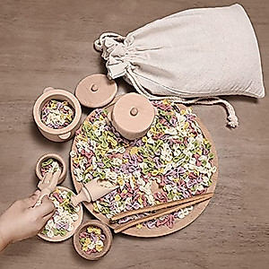 MONT PLEASANT Sensory Bin Toys for Toddlers Montessori Toys, Waldorf Toys, Pretend Play Dish and Tongs- Fine Motor Learning Toys for Sensory Table Activities