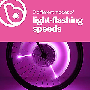 Brightz SpinBrightz Bike Spoke Lights Bike Wheel Lights Bike Spoke Decorations Bike Tire Lights Bicycle Wheel Lights Burning Man Bike Lights Bike Accessories Bike Lights for Riding at Night, Pink