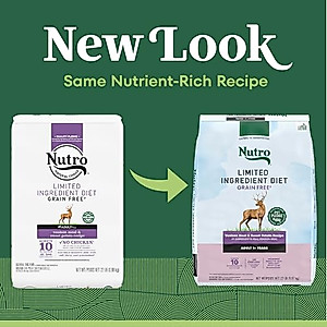 NUTRO Limited Ingredient Diet Adult Dry Dog Food Venison Meal & Sweet Potato Dog Kibble, 22 lb. Bag