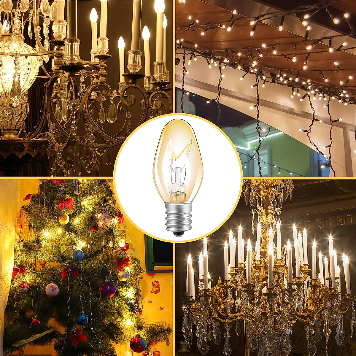 Jahy2Tech 6Pcs Flea Trap Replacement Light Bulbs C7 E12 Night Light Bulbs 130V 7W Incandescent Equivalent for Most Flea Traps