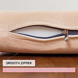 LUXMARS Glider Rocker Replacement Cushions with Storage Soft Velvet Washable Chair Cushion for Glider Rocking Chair 5 PCS Beige