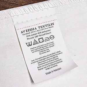 Aveesha 12 Pack Poly Cotton Pillow Cases - Standard Size White Pillowcases - 180 Thread Count Percale Weave Pillow Covers - Perfect for Home, Hotels and Hospital Use