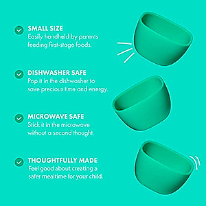 Avanchy Baby Bowls Silicone MINI Prep Bowl Set for Babies Kids Toddler for Feeding Food 4 oz, Orange