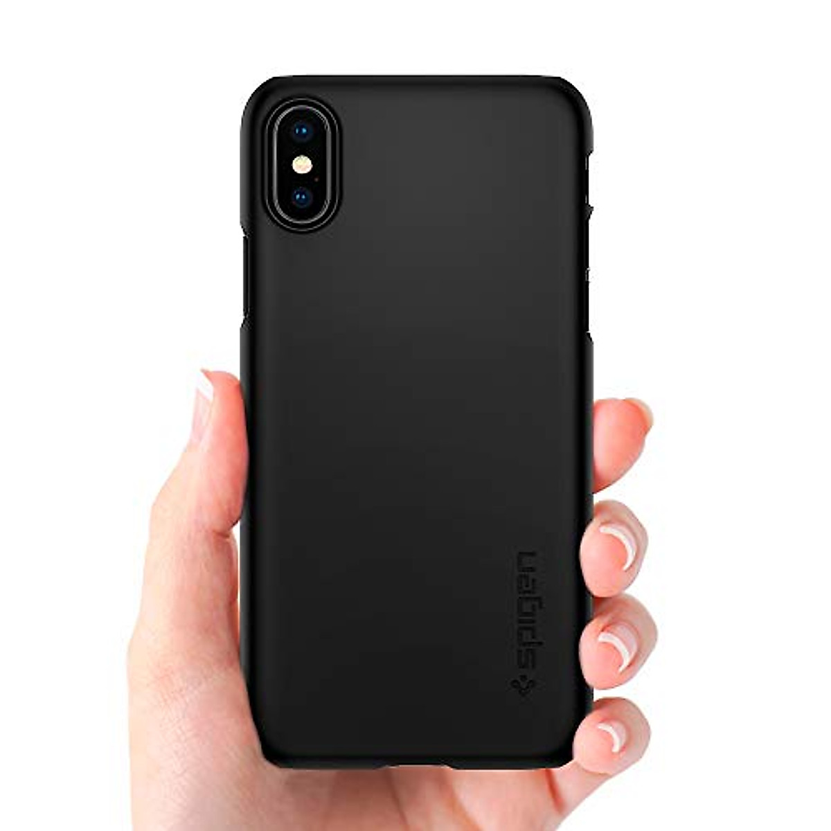 Spigen Thin Fit Designed for iPhone Xs Case (2018) / Designed for iPhone X Case (2017) - Matte Black