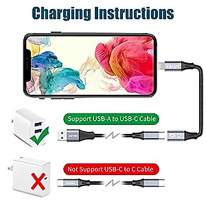 AGVEE [0.3ft USB-C to Lightning DAC Audio Adapter Cable Converter for iPhone iPad iOS Device, for Wireless USB C Lavalier Microphone, USB C Digital Earbuds Headphones & Microphone, Dark Gray