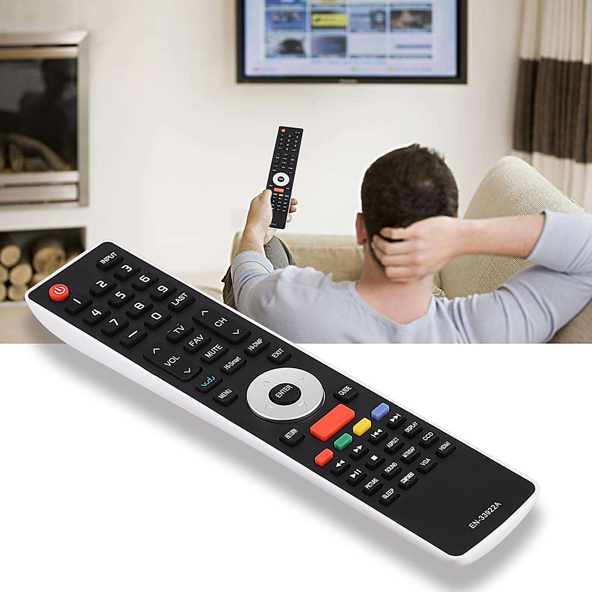 Smart TV Remote Control EN-33922A for Hisense, Remote Control Replacement for Hisense EN-33922A EN-339256A Smart TV