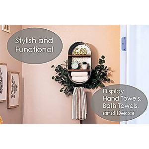 Galvanized Wash Tub with Shelves | Rustic Bathroom Décor | Farmhouse Rustic Bathroom Shelves | Bathroom Tub of Towels | Metal Wash Tub Cubby | Galvanized Shelf Wall