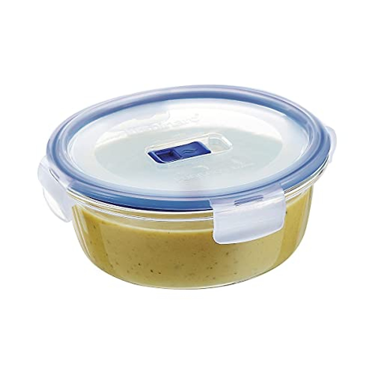 Luminarc Pure Box Active Glass Food Storage Container with Sliding Vent Lid (Round 920ML)